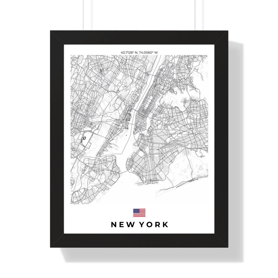 City Map New York Wall Artwork | Digital Download or Print | Unique ...