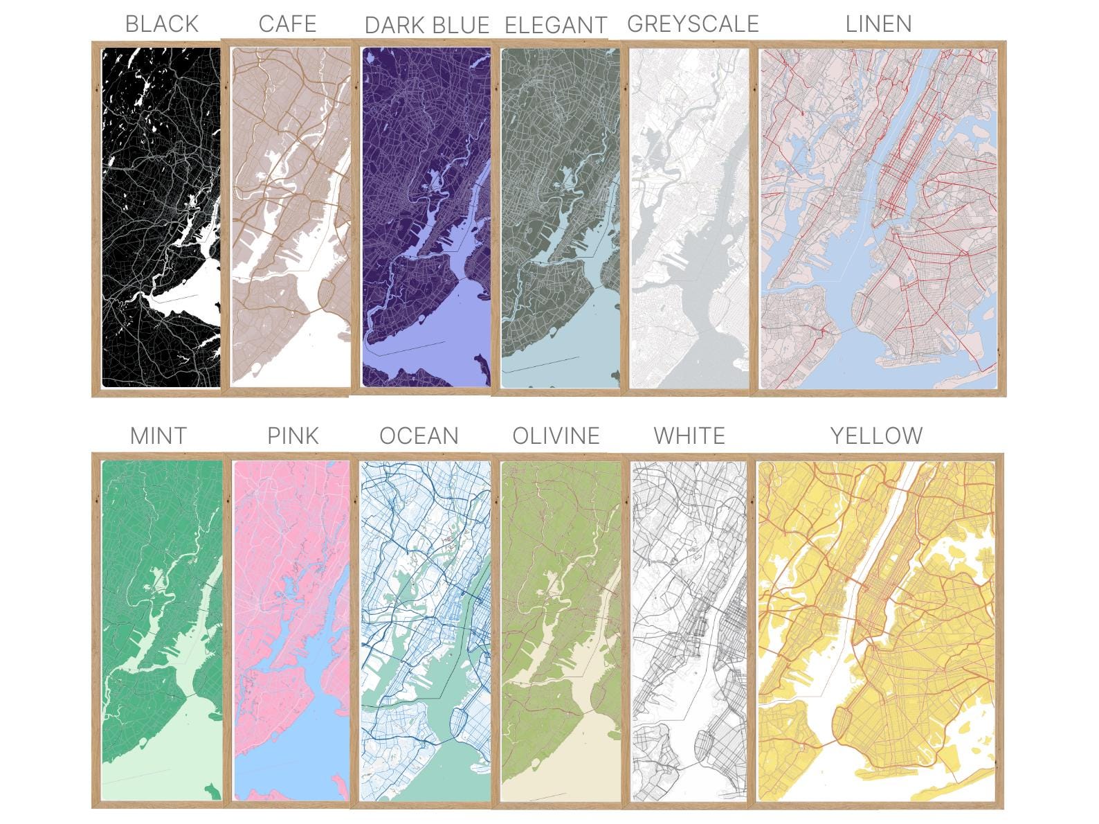 Personalized Map Print Custom City Map Art, Unique Travel Gift, Framed ...