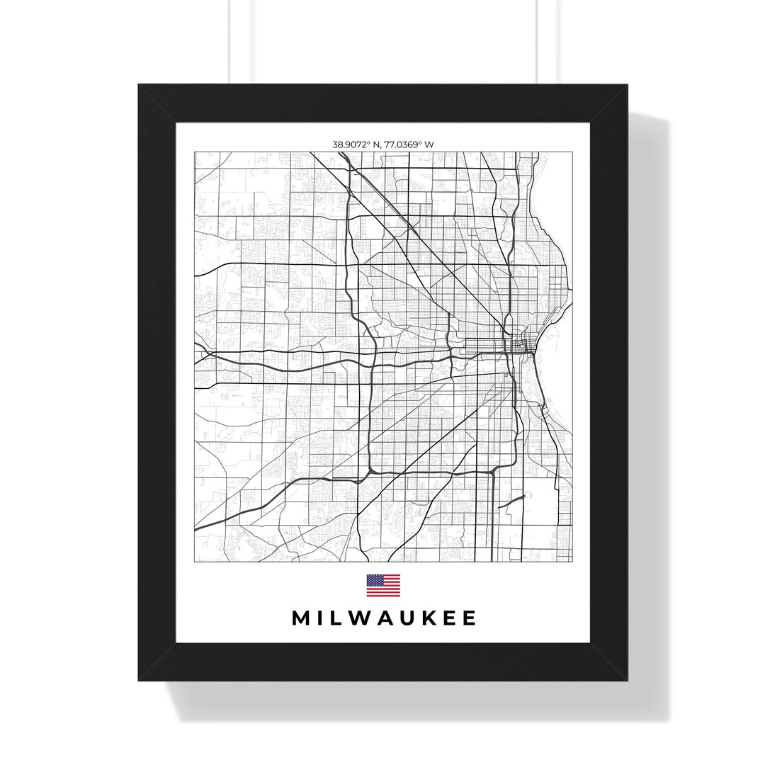 City Map Milwaukee Wall Artwork | Digital Download or Print | Unique ...