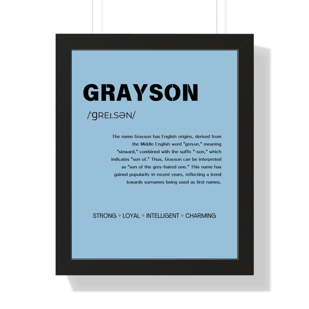 Grayson Name Typography Deco - A Stylish Home Art Print and Gift for ...