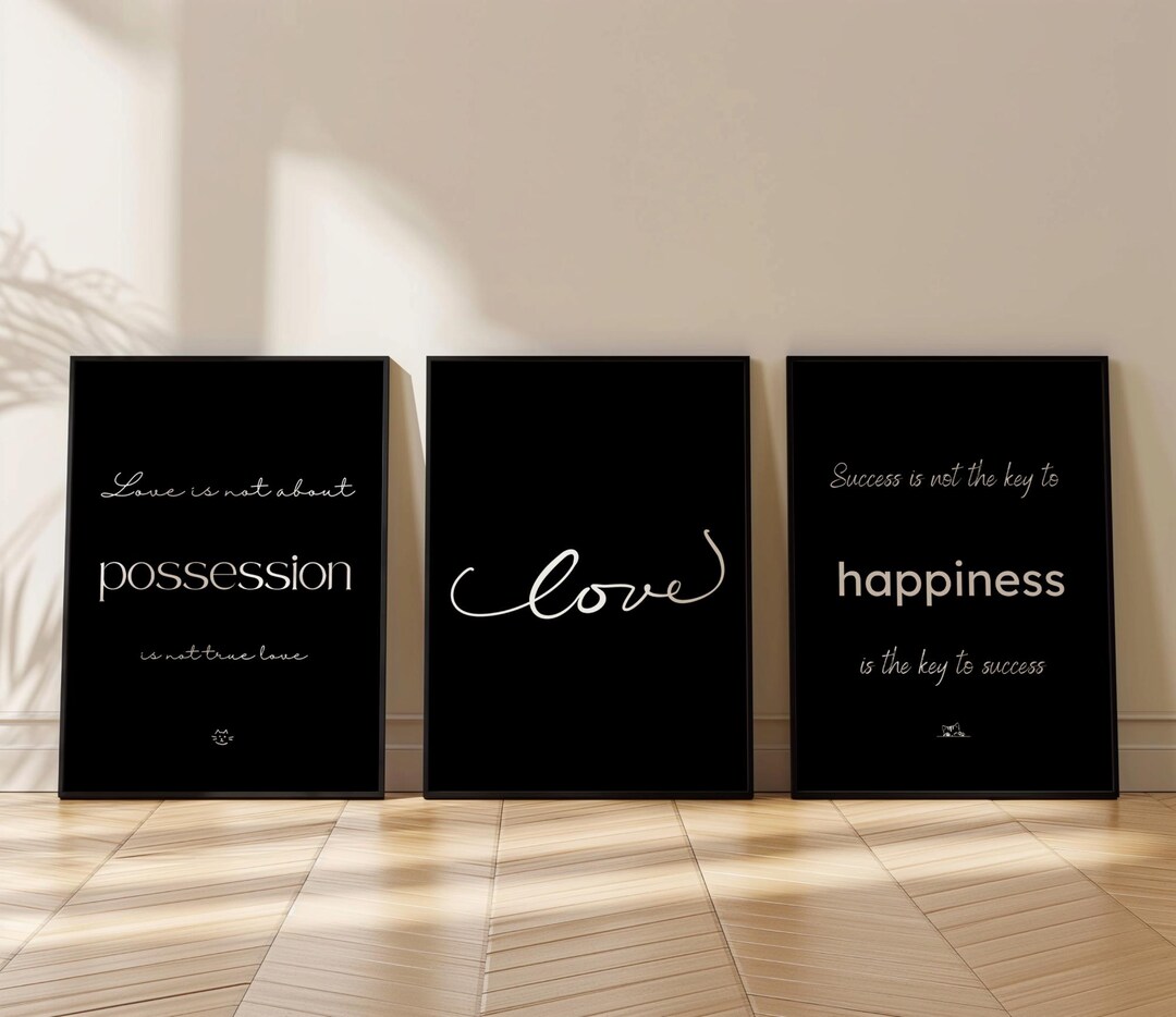 Set of 3 Inspiration Prints - Motivational Wall Art for Home or Office ...