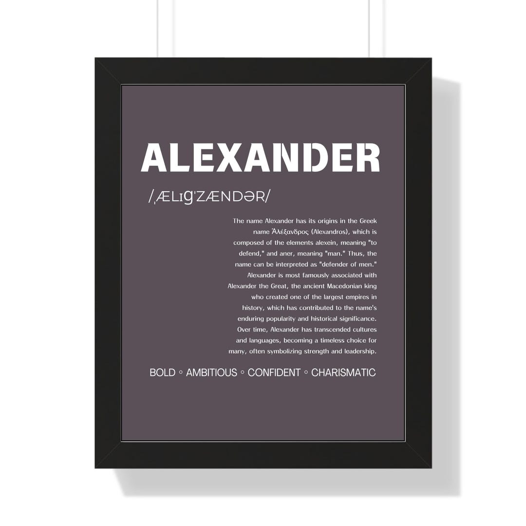 Alexander Name Typography Wall Art for Newborn Nursery, Personalized ...