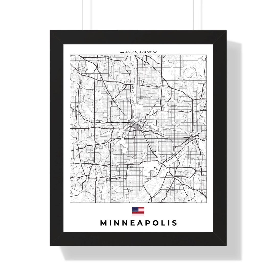 Minneapolis City Map Print Personalized Wall Art, Customizable Home ...