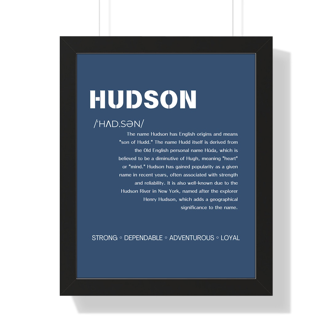 Hudson Name Typography Art Print | Charming Nursery Decor & Gift for ...