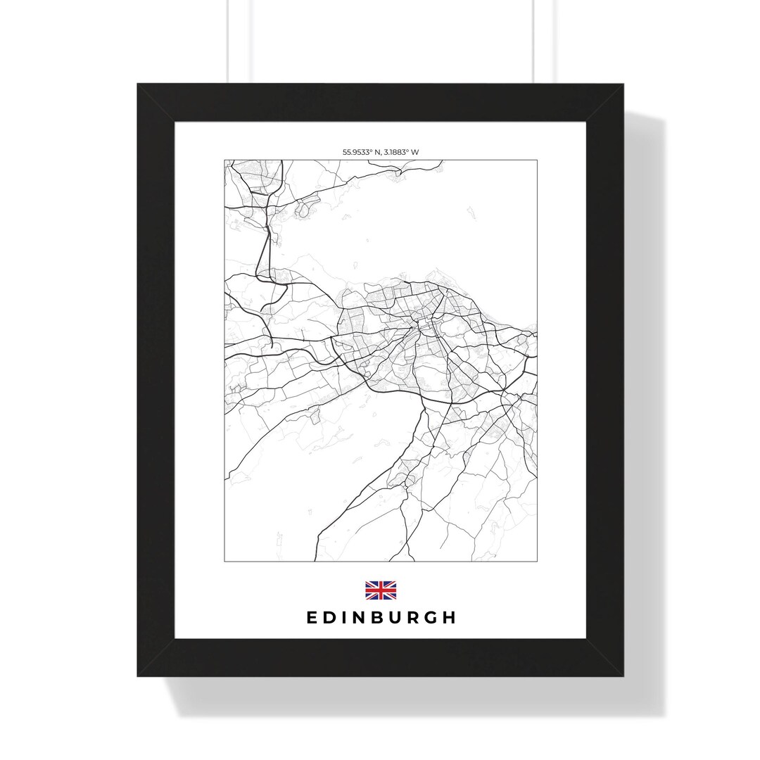 City Map Edinburgh, England Art Print - Digital Download Wall Decor ...