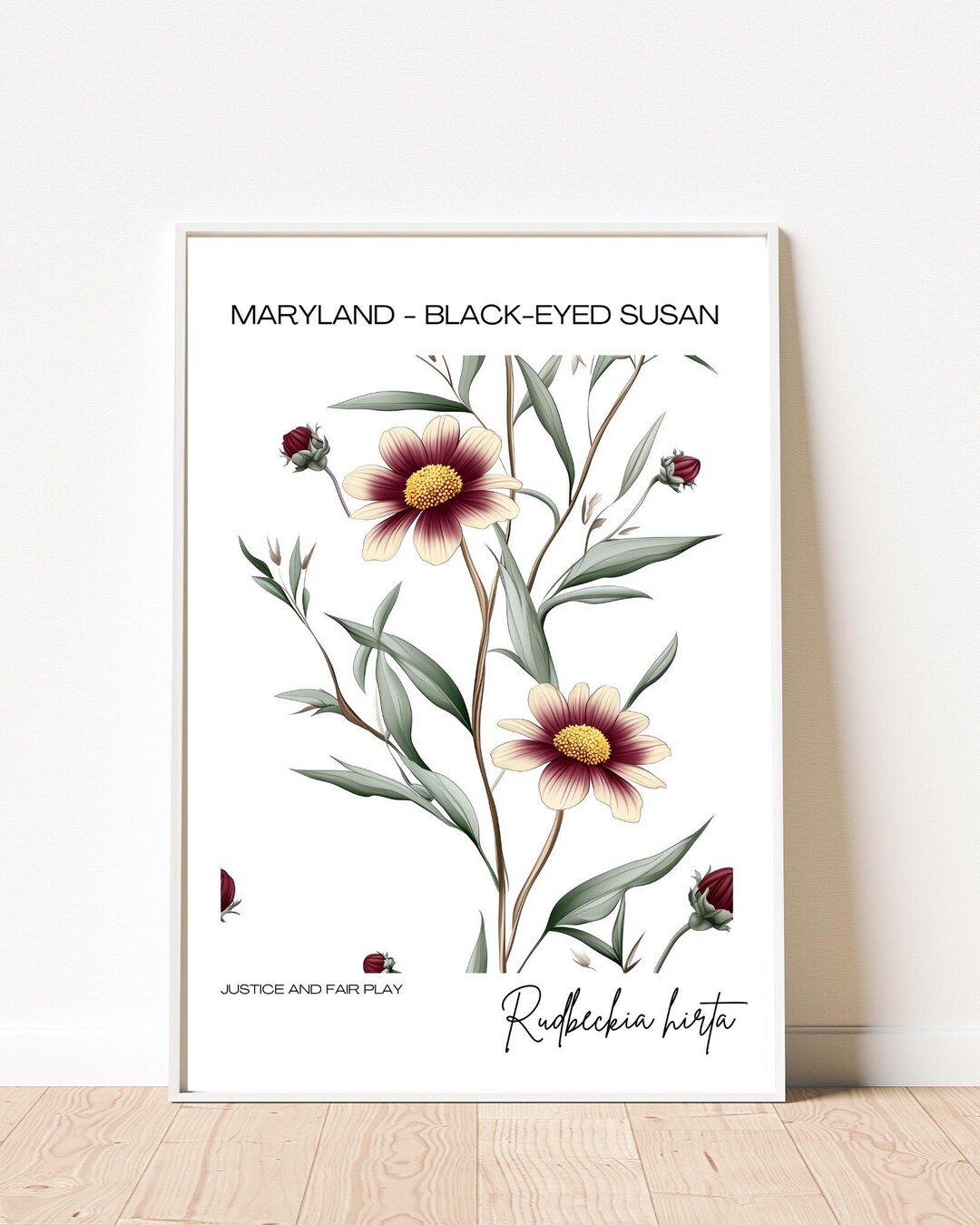 Maryland Black-eyed Susan Wall Art - Vibrant State Flower Decor for ...