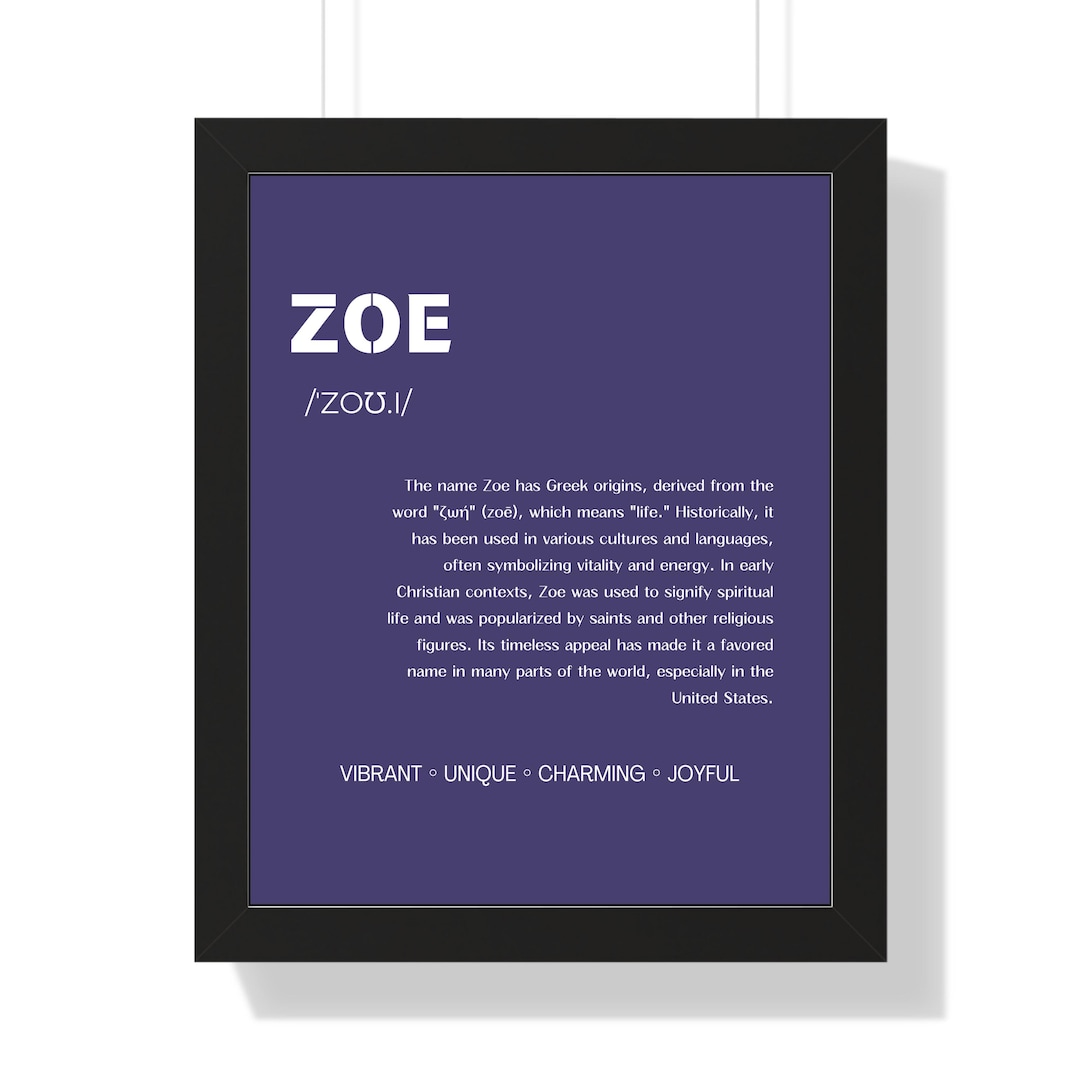 Zoe Name Wall Art | Charming Typography Decor for Kids' Rooms & Play ...