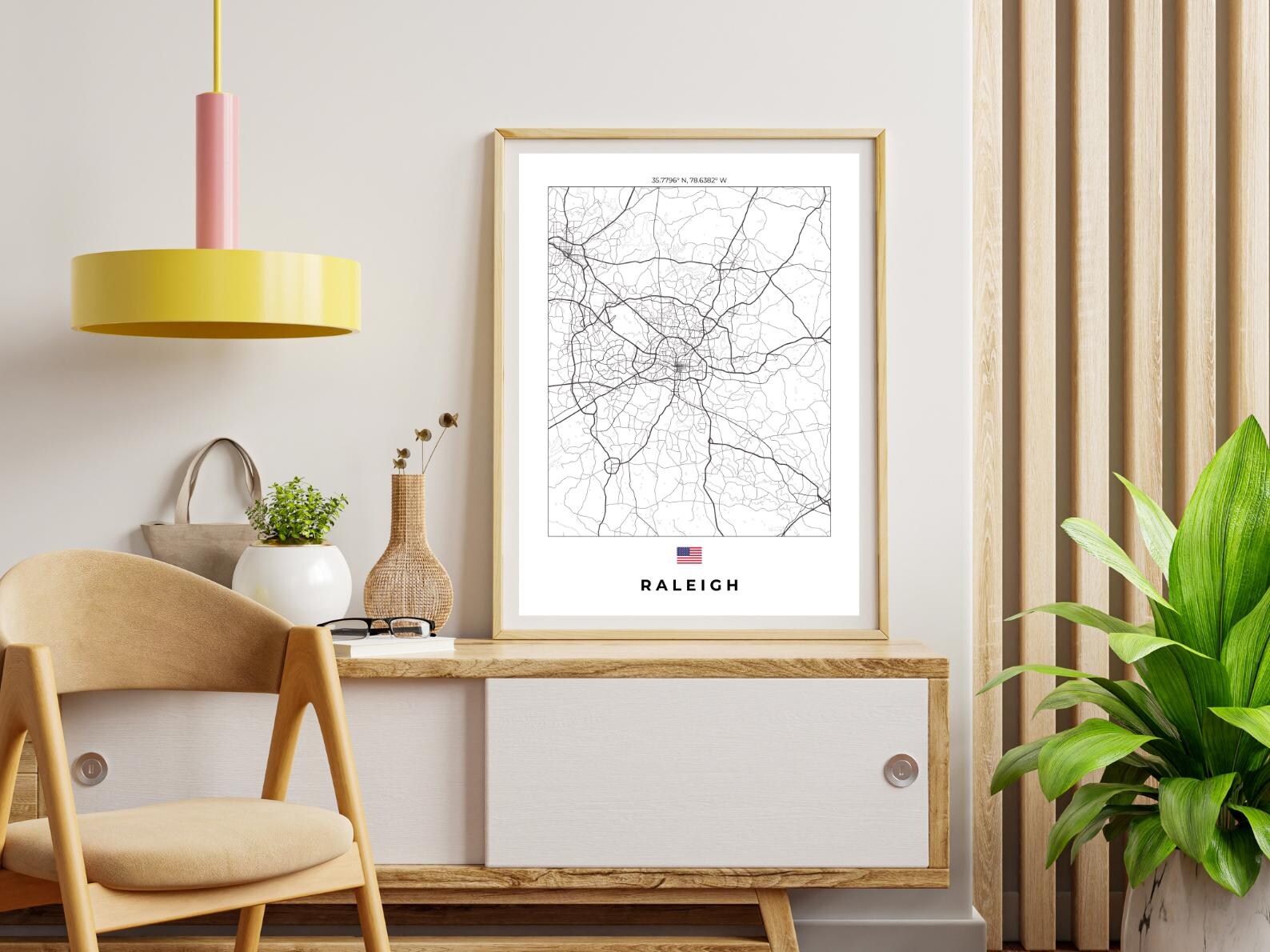City Map Raleigh Wall Artwork | Digital Download or Print | Unique Home ...