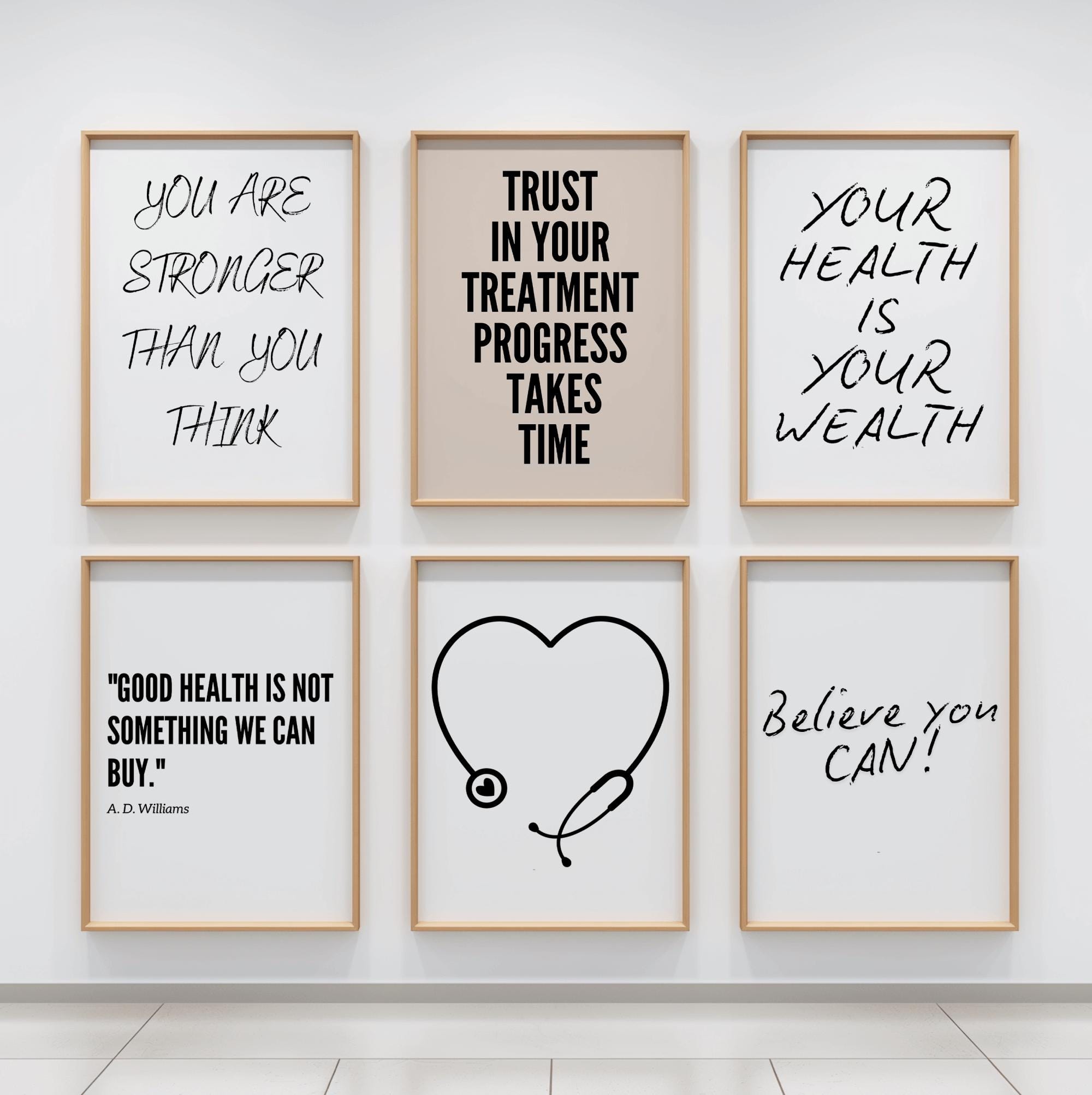 Inspiring Quotes for Print: Set of 6 Designs for Clinic Office (set 5 ...