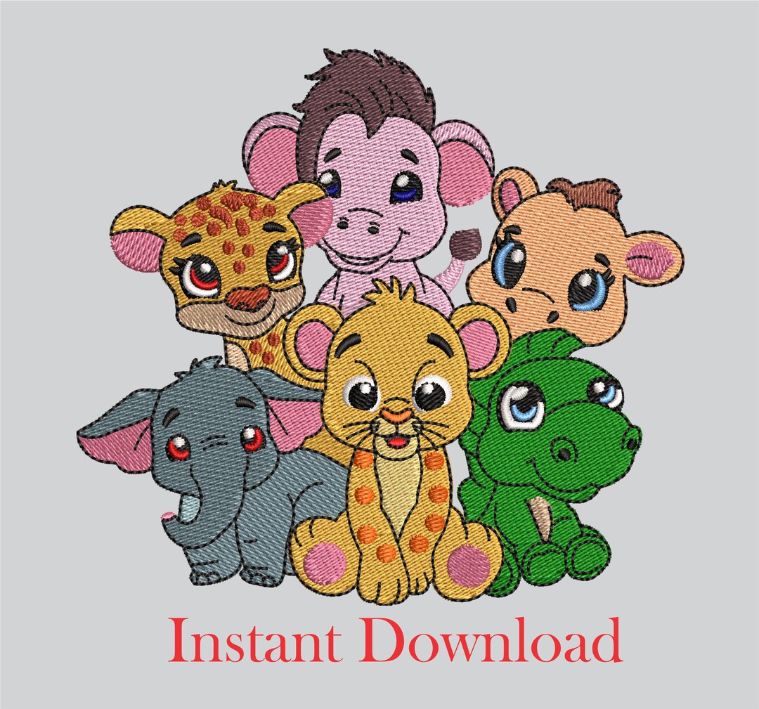 Safari and Farm Animals Embroidery Designs – Safari,forest Zoo Animal ...