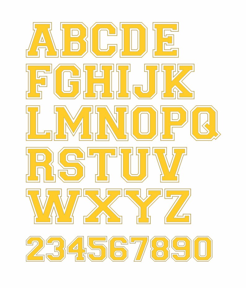 College Font Varsity Alphabet Letters , Sports Font Varsity Alphabet ...