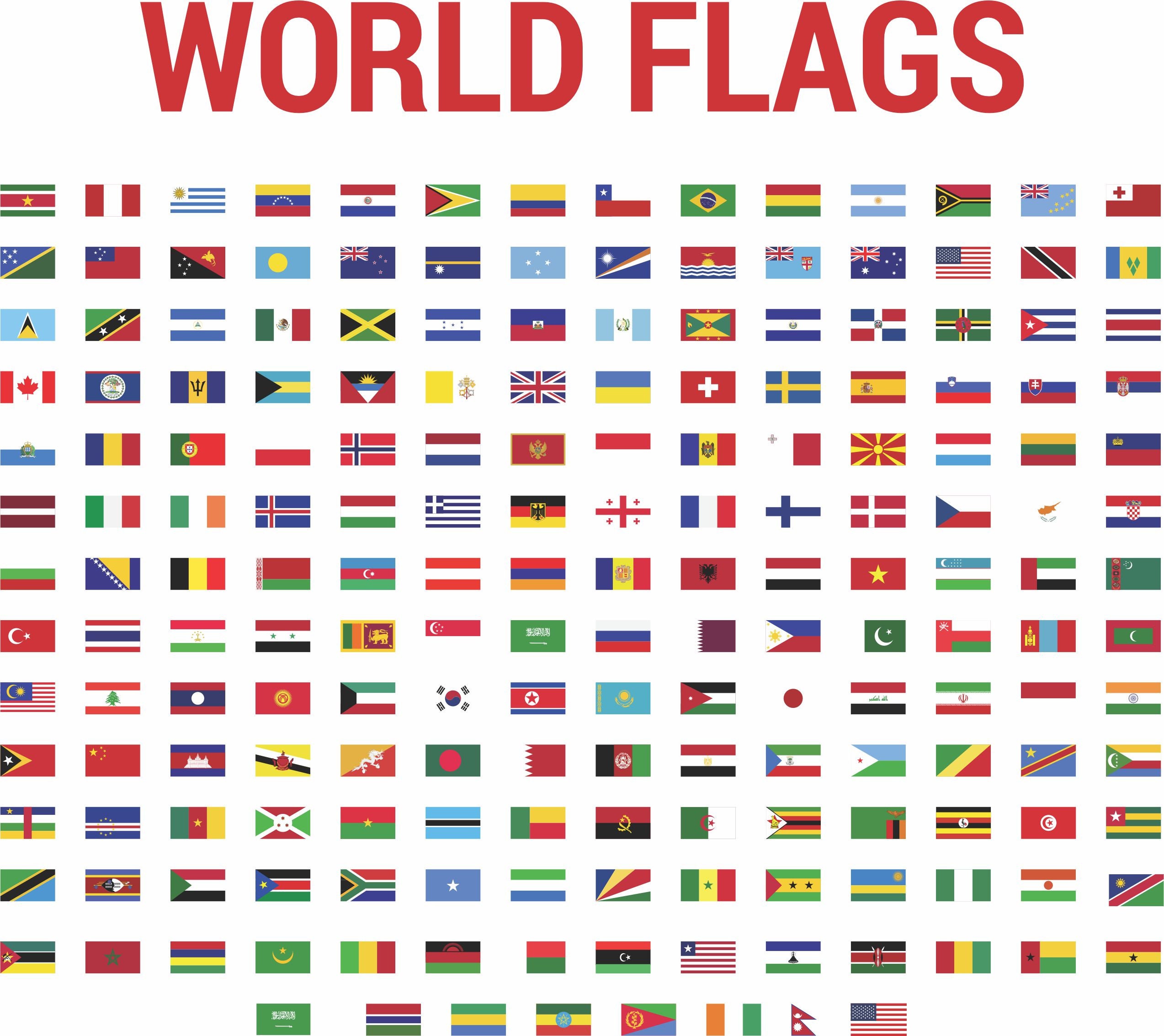 Flags of the World Vector File- Digital Download - Etsy