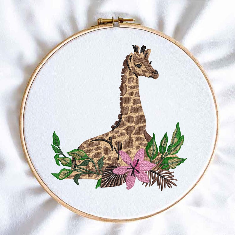 Cute Giraffe Embroidery Designs - Woodland Animals Embroidery Design ...