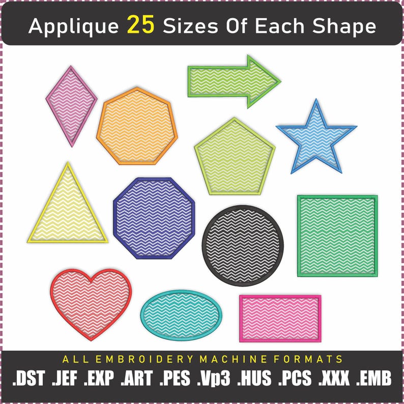 Shapes Shapes for Applique machine Embroidery Design-fun With Shapes ...