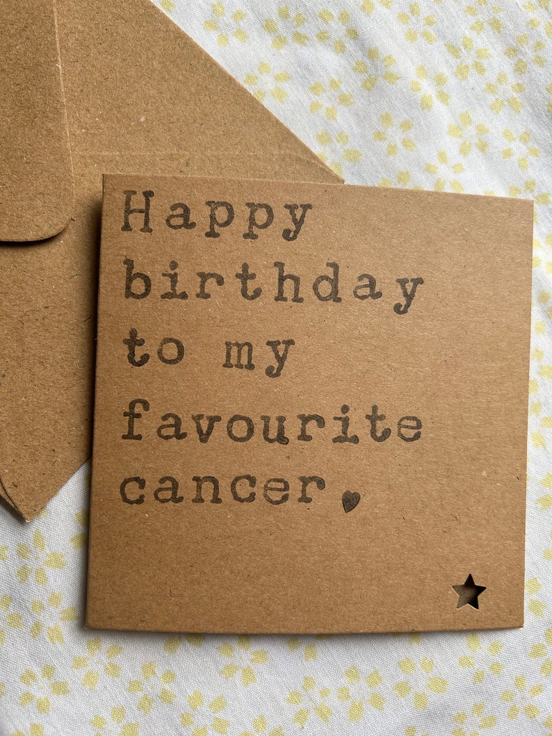 Zodiac Star Sign happy Birthday to My Favourite Cancer Birthday Card ...