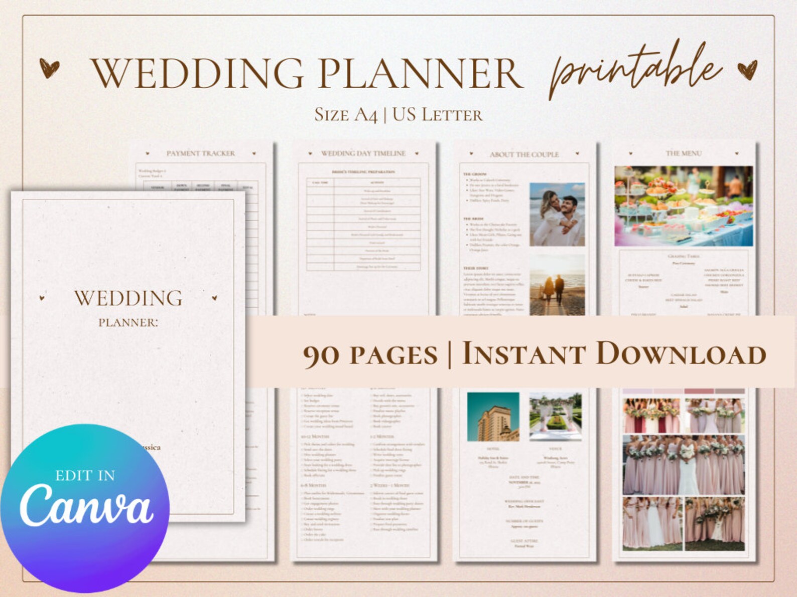 The Ultimate Simple Wedding Planner Printable Wedding Planner Wedding ...