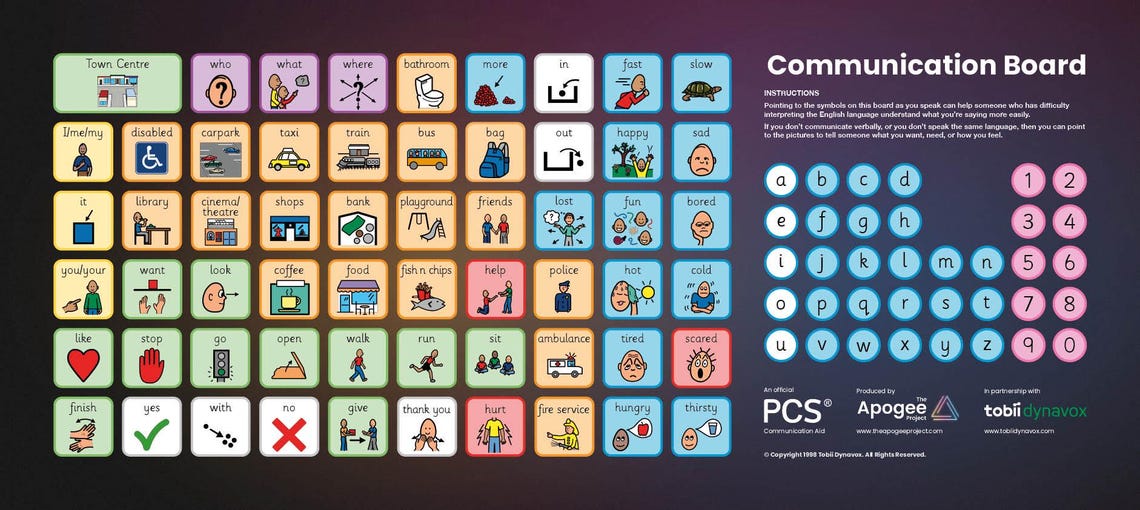 Large Indoor/outdoor Symbol Communication Board Premium Grade - Etsy