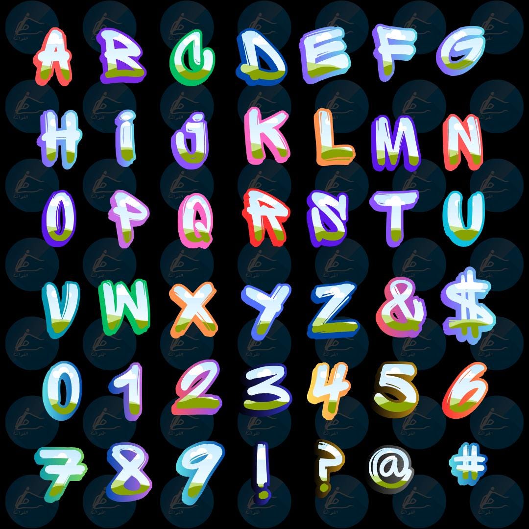 Editable Graffiti Font - Alphabet Frames, Urban Art or Street Art Canva ...