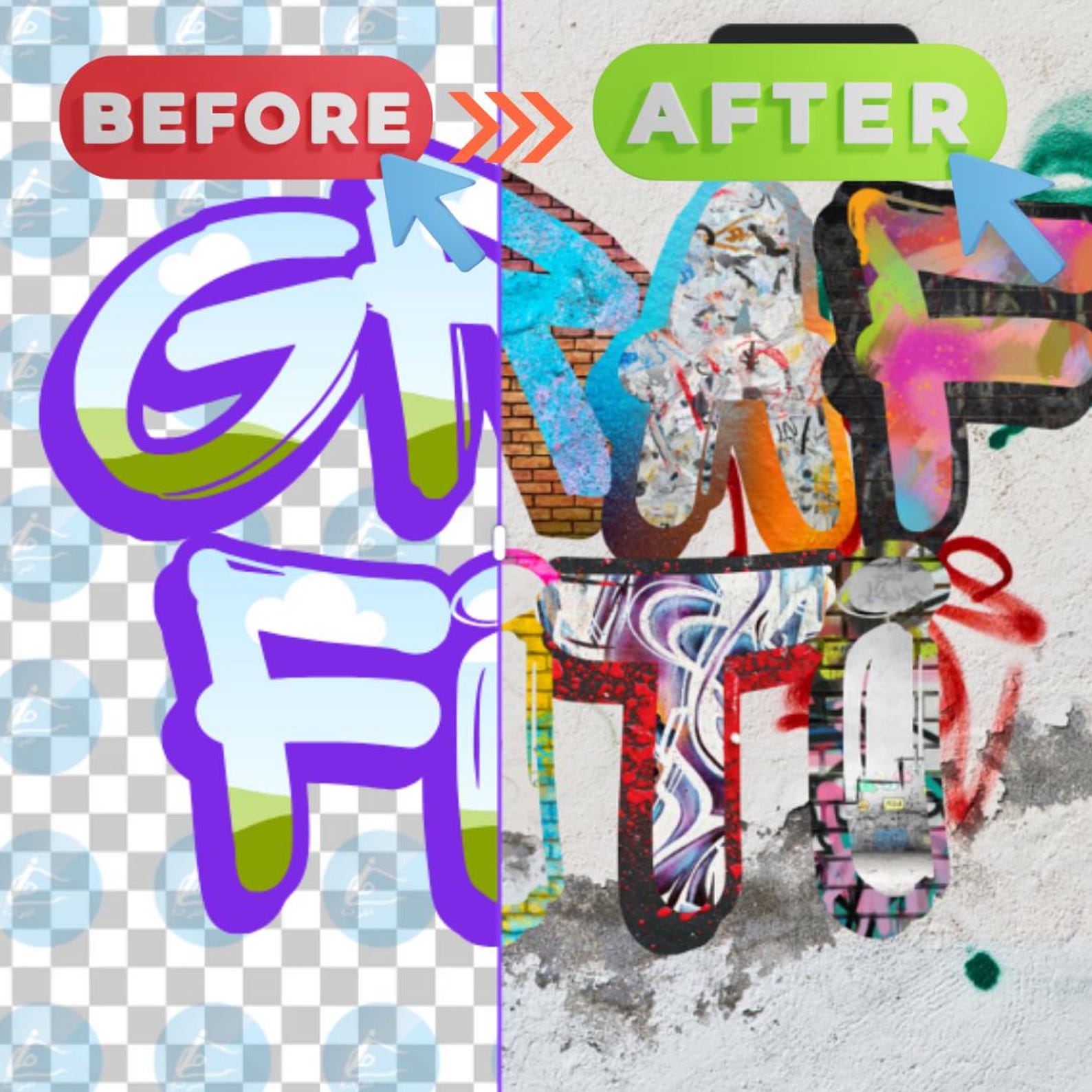 Editable Graffiti Font - Alphabet Frames, Urban Art or Street Art Canva ...