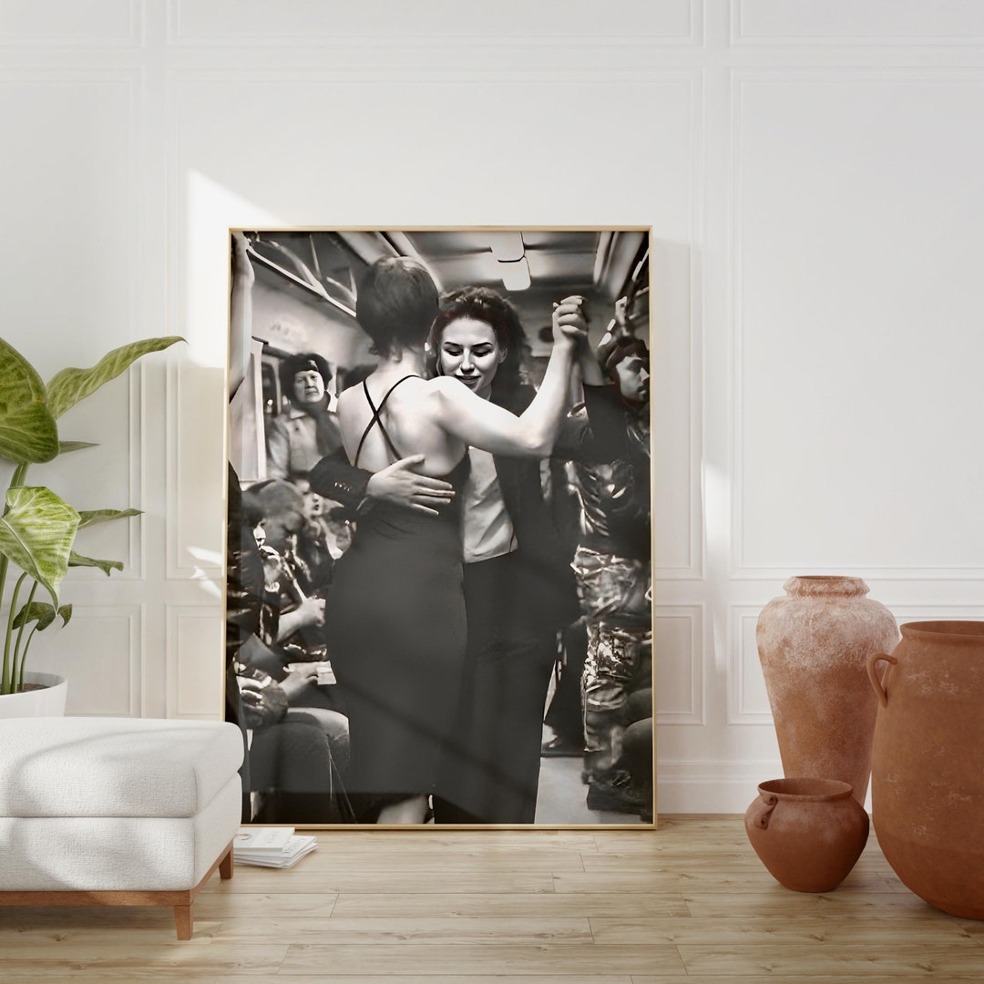 Dancing Gays - Romantic Sapphic Wall Art: Digital Print of Feminine ...