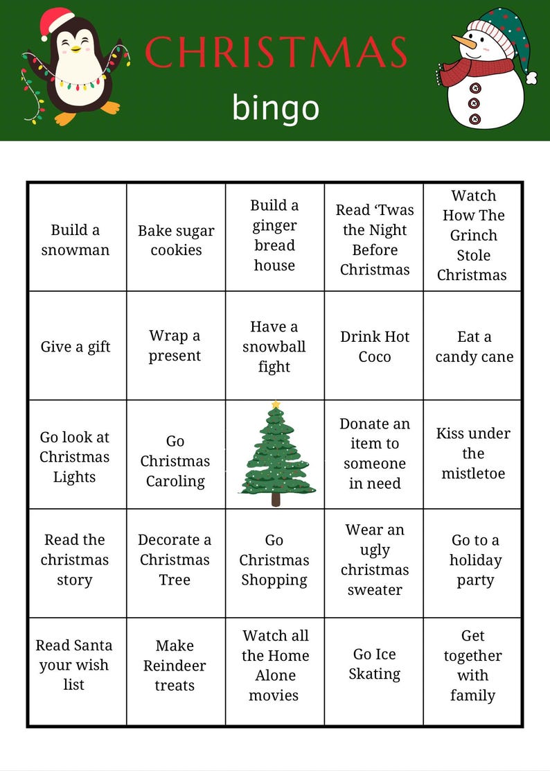 Christmas Bingo Digital File - Etsy