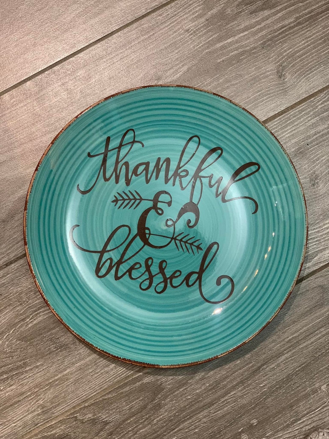 Thankful & Blessed Decorative Plate - Etsy