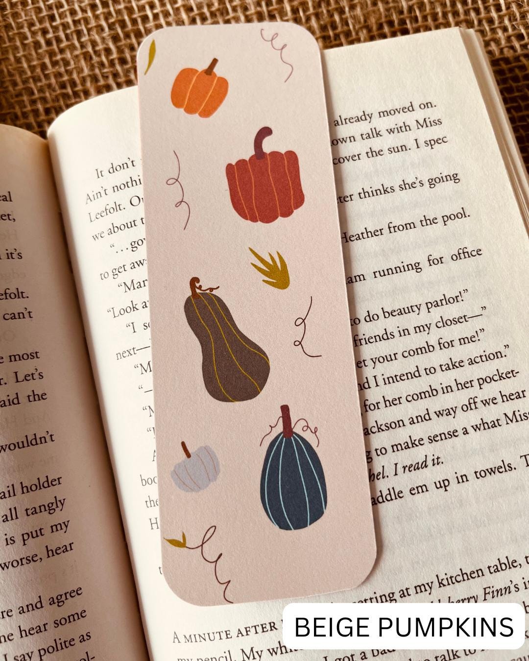 Fall Themed Bookmarks, Pumpkin Designs, Light Color With Curved Ends ...