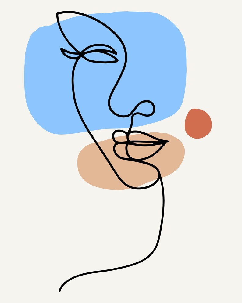 Abstract Woman Line Art Canvas Print - Etsy