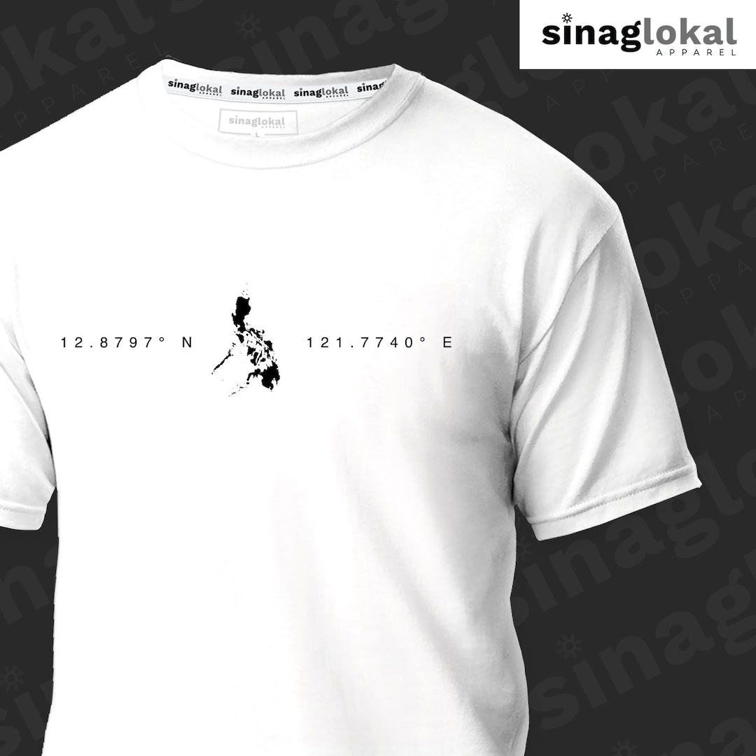 Filipino T-shirt - Pilipinas Design (with Coordinates and Country Image ...