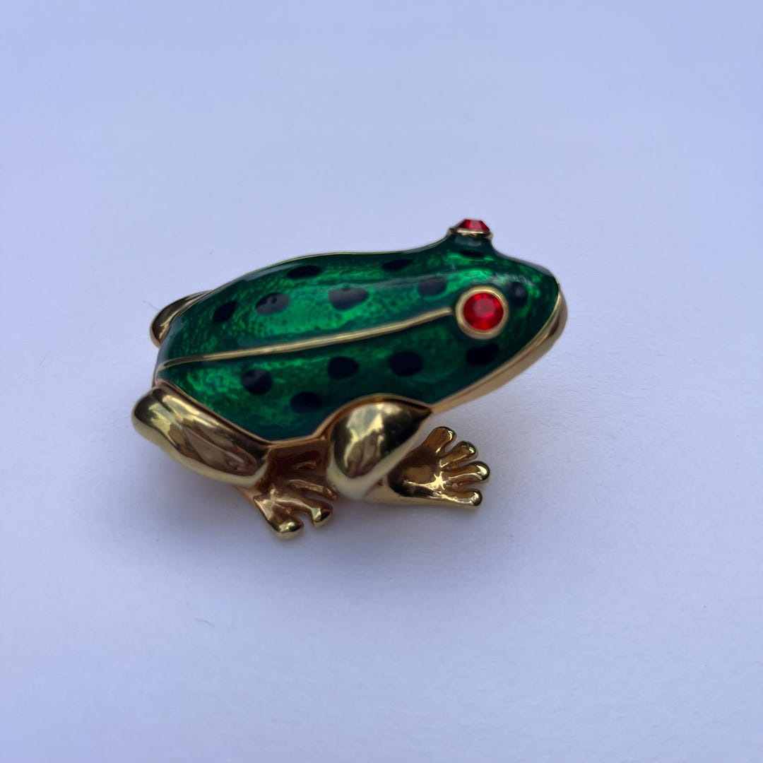 Emerald Green Miniature Frog Trinket Box - Etsy