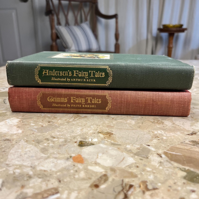 Vintage Illustrated Fairy Tales Book Set, Andersen & Grimm, 1945 - Etsy