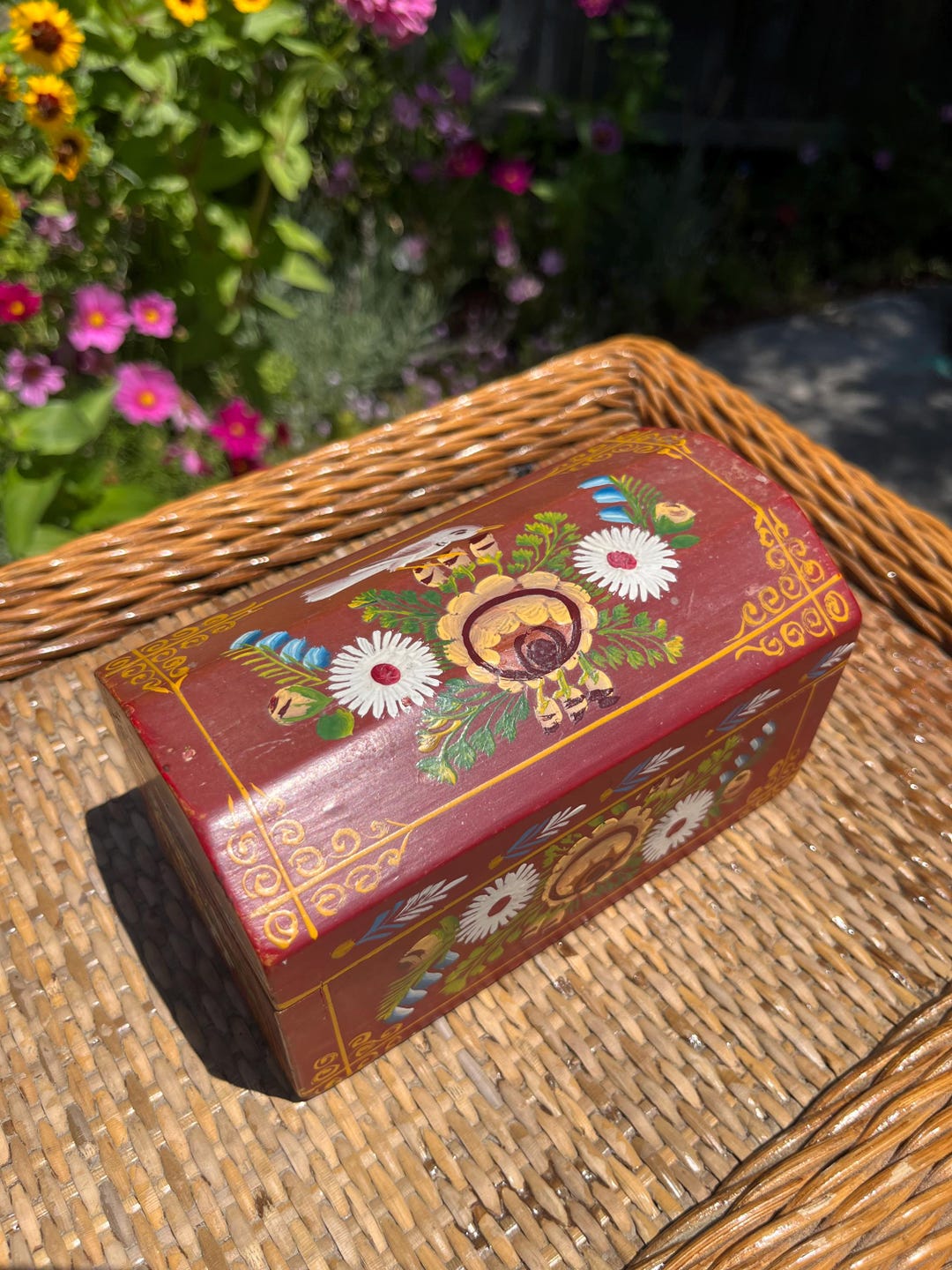 Hand Painted Folk Art Box - Etsy