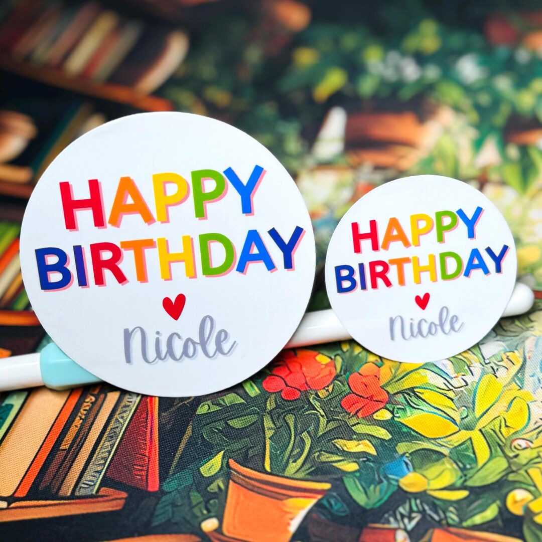 Happy Birthday Gift Tags, Custom Name Tags, Personalized Birthday Name ...
