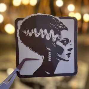 Glow in the Dark, Bride of Frankenstein Sticker, Hand Drawn Retro ...