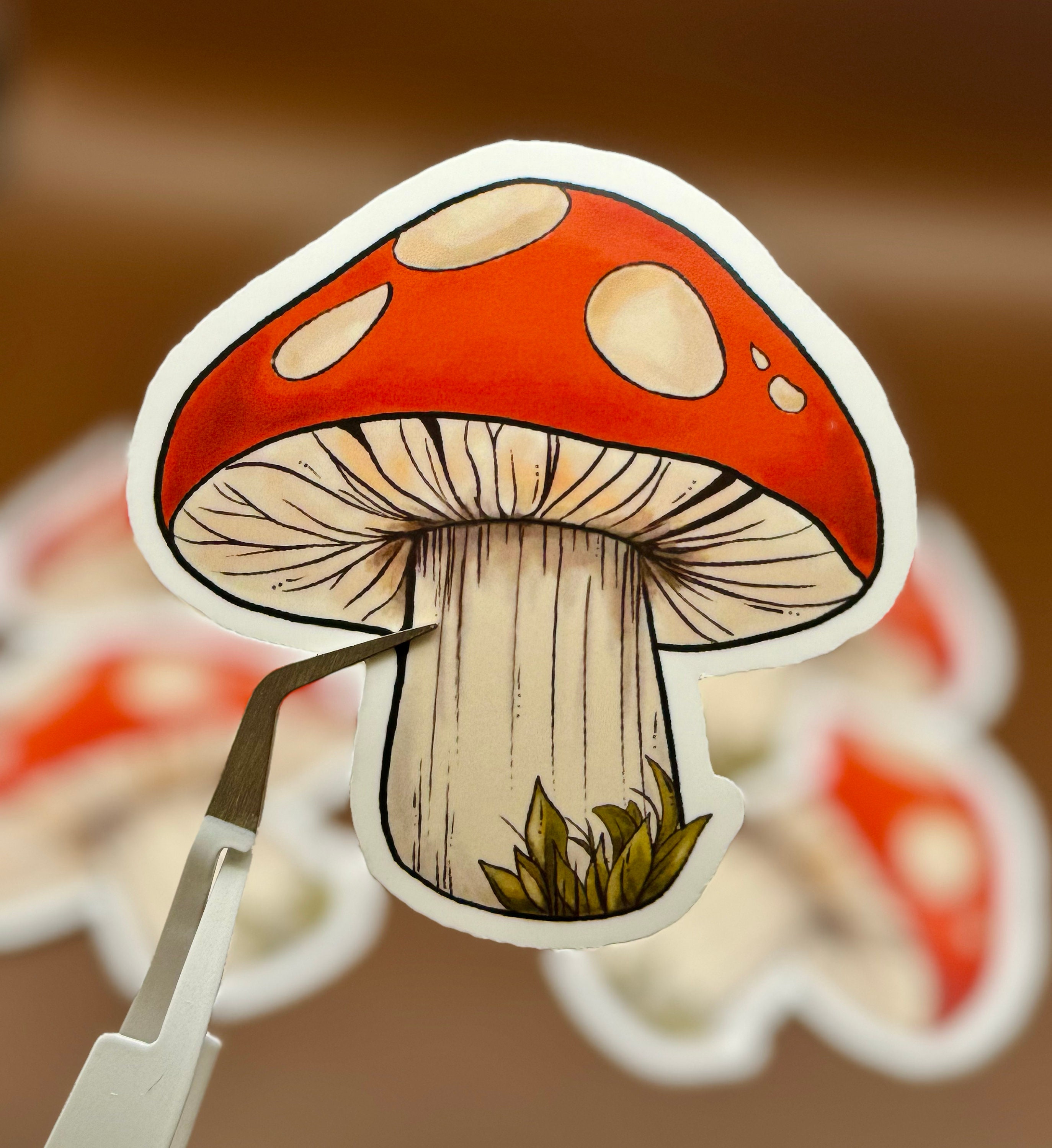 Mushroom Sticker Red Cap OG Detailed Pen Artwork Classic Fungi ...
