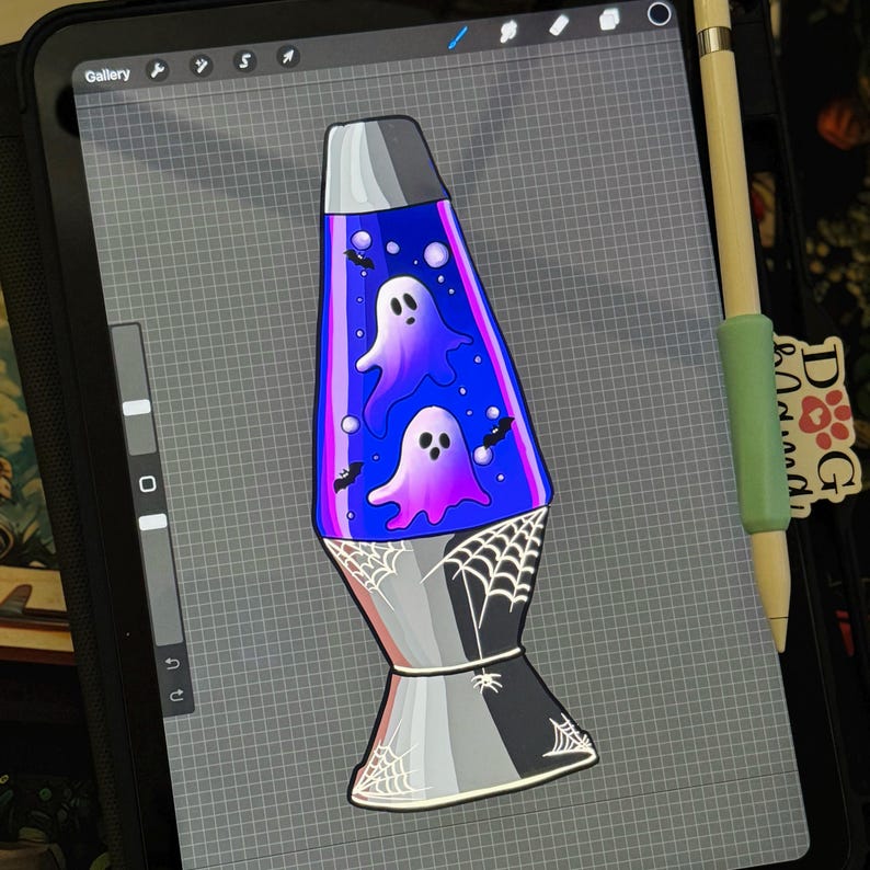 Purple Spooky 70s Lava Lamp Sticker, Retro Horror Artwork, Haunted ...