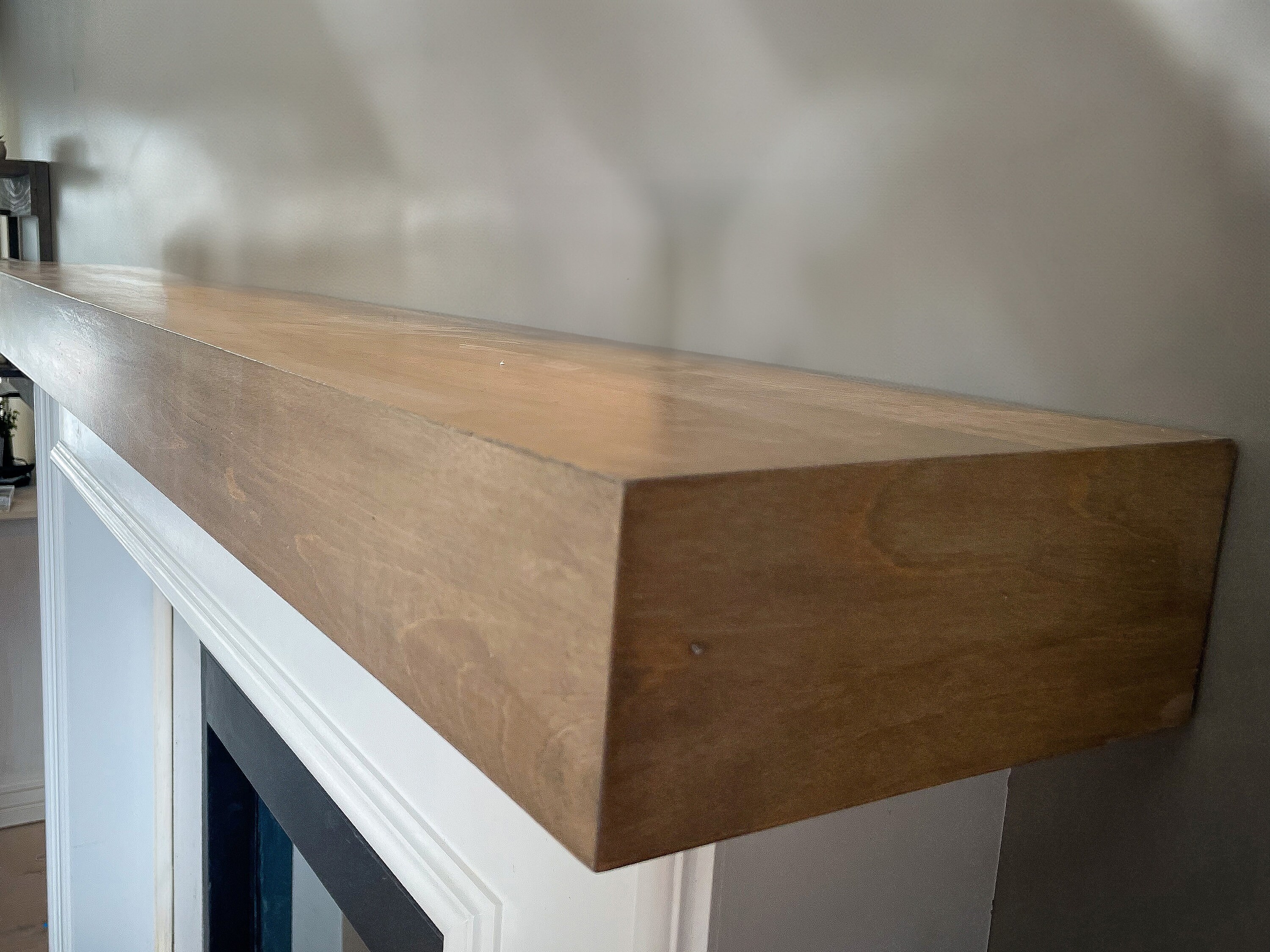 Custom Hardwood Fireplace Mantel, Floating Solid Wood Mantle, Canadian ...
