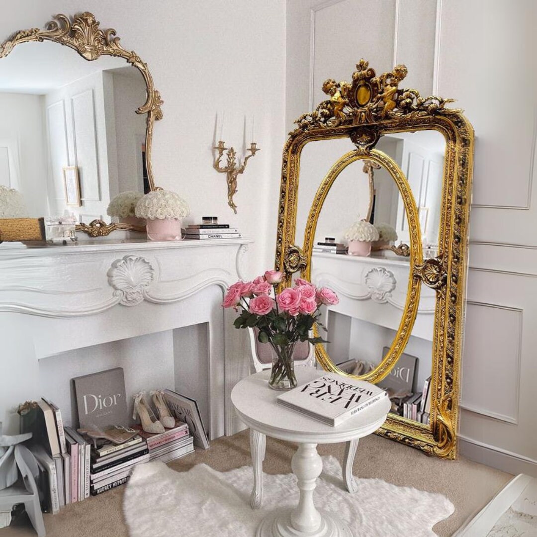 French Mirror Floor Wall Gold Mirror Mirror only One Available Gold ...