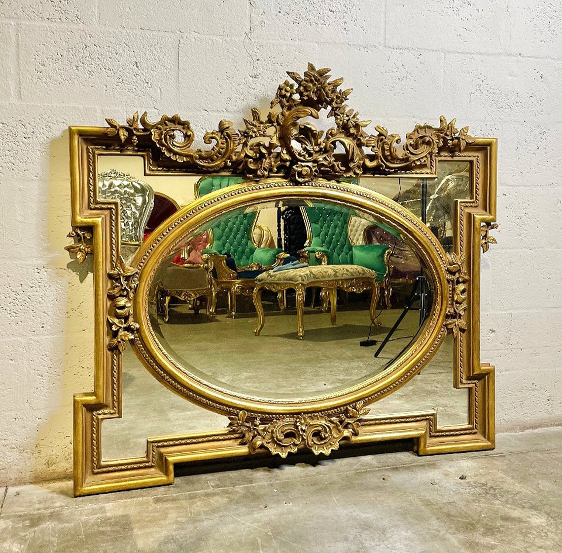 French Mirror Floor Wall Gold Mirror Mirror only One Available Gold ...