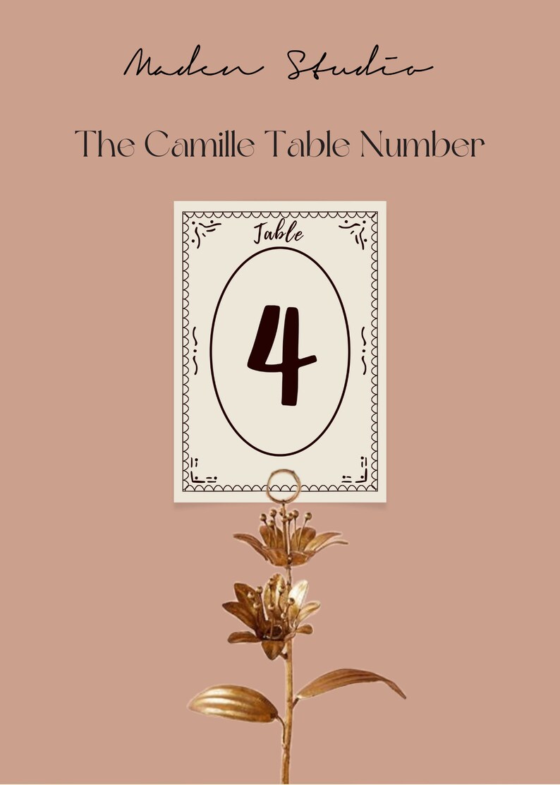 Wedding Table Numbers Template, Illustrated, Elegant (digital Download ...