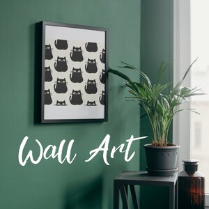 Cute Black Cat Background - Black & White Patterns Digital Paper Bundle ...