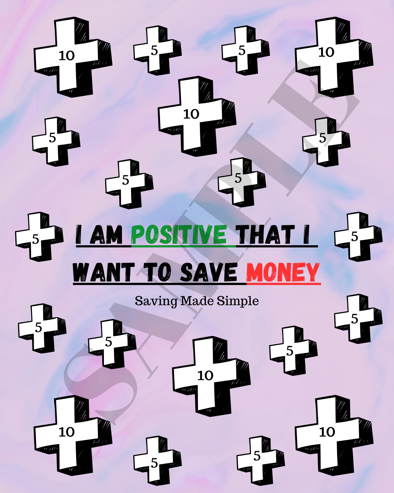 Positive Savings Challenge Board (PDF) - Etsy