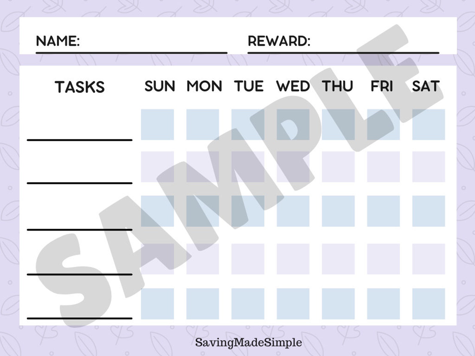 Kids Chore / Rewards Chart - Etsy