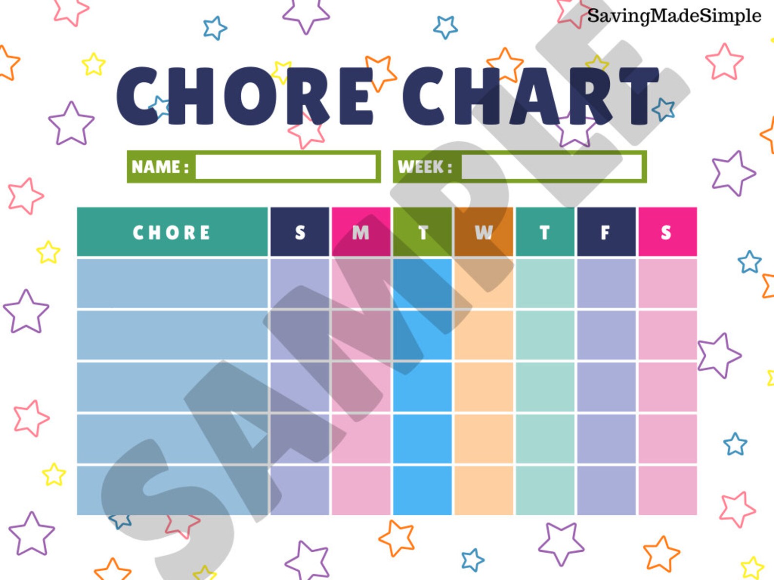 Kids Chore / Rewards Chart - Etsy