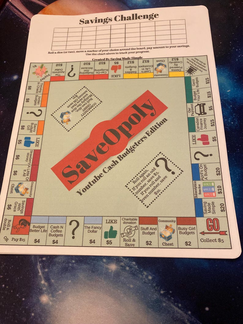 Saveopoly Youtube Cash Budgeters Edition (PDF) - Etsy