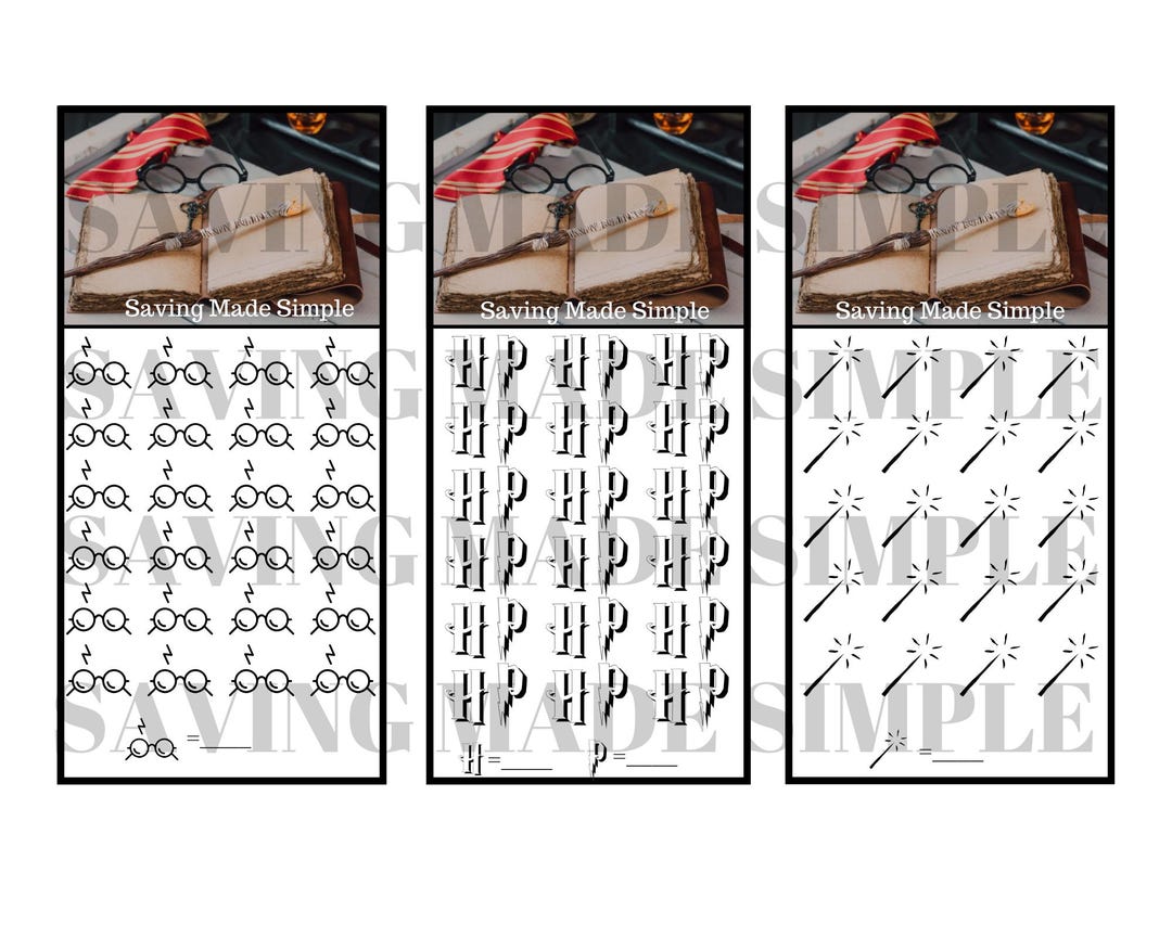 12 Harry Potter Mini Savings Challenges (A6 PDF) - Etsy