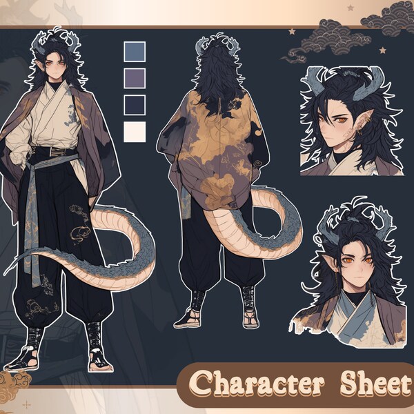 Anime Male Reference Sheet - Etsy