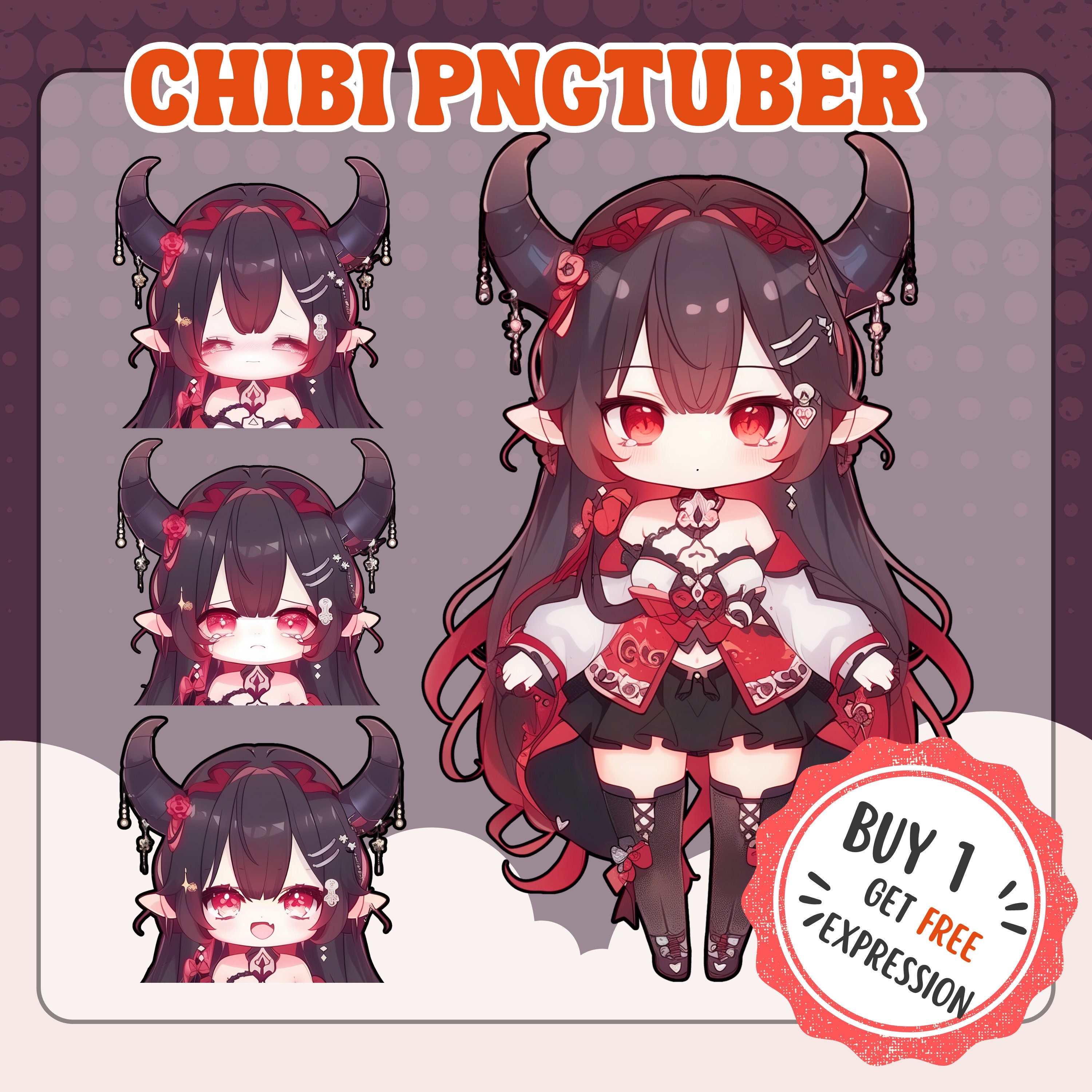 Custom Chibi Pngtuber, Pngtuber Model, Pngtuber Commission, Custom Cute ...