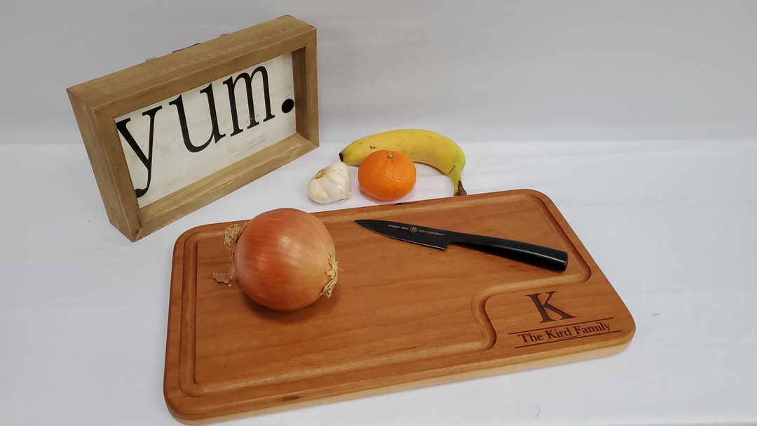 Custom Laser Engraved Cherry Wood Cutting Board – Personalized ...