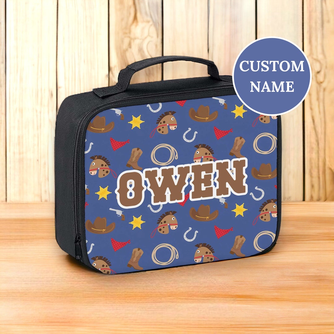 Western Lunch Box for Kid School Bag Western Custom Name Boy Gift ...